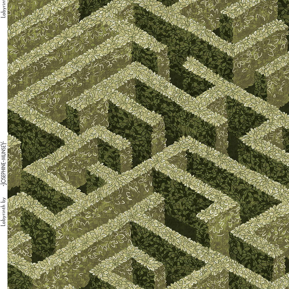 Labyrinth Fabric - Olive